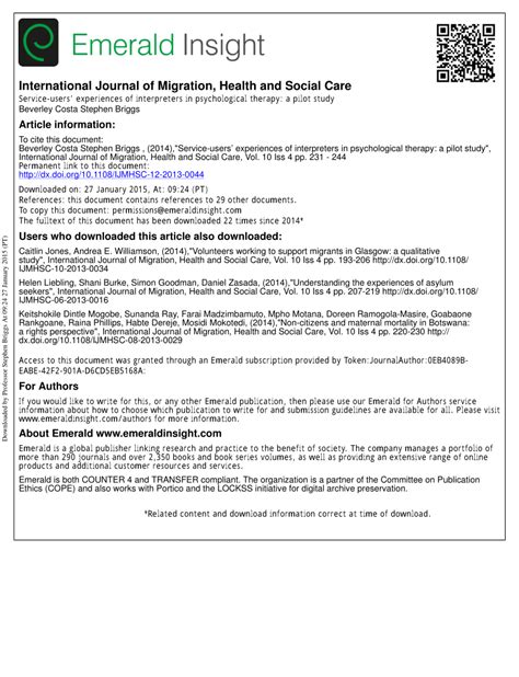 Pdf Service Users Experiences Of Interpreters In Psychological