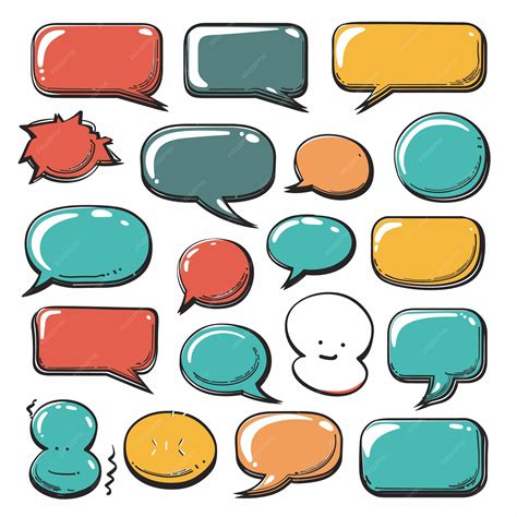 Premium Vector Variety Colorful Speech Bubble Designs Cartoon Style