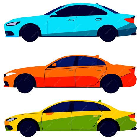 Premium Vector Bundle Set Side View Of Automatic Cars Or Passenger