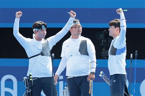 남자 양궁 한일전 완승하고 4강 진출3연패 노린다 파리2024