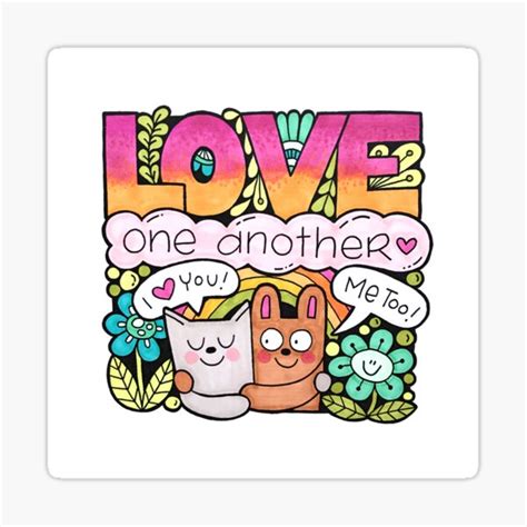 Love One Another Sticker By Spotgirldesign Redbubble