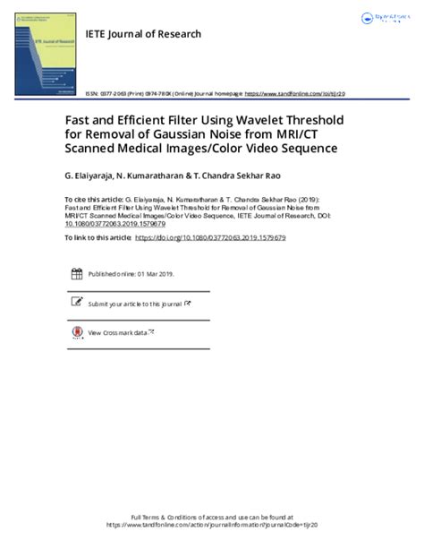 pdf fast and efficient filter using wavelet threshold for removal of