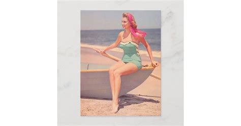 Sexy Vintage Pin Up Girl Postcard Zazzle