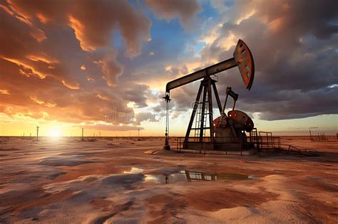 Oil And Gas Drilling Equipment On Onshore Desert Rig Powering The