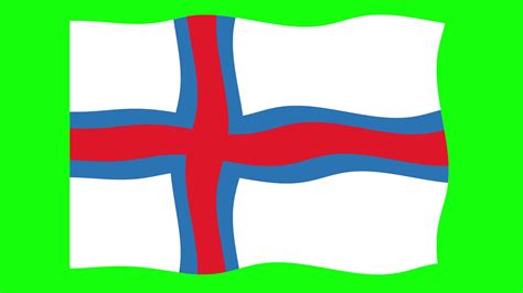 Faroe Island Waving Flag 2d Animation On Green Screen Background