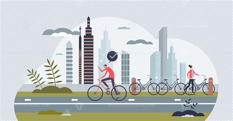 Bike Infrastructure As Green Transportation With Bicycle Tiny Person