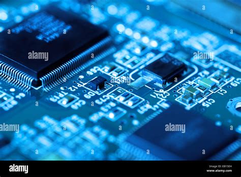 Electronic Circuit Board With Processor Stock Photo Alamy