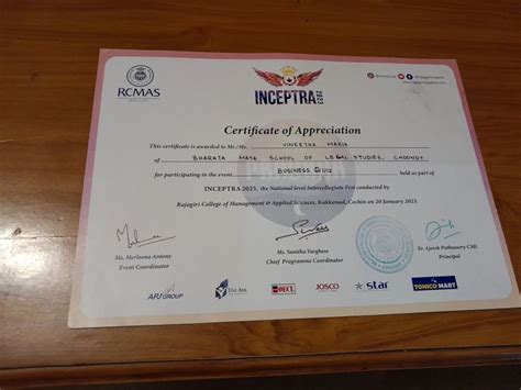 Vineetha Maria On Linkedin Inceptra2023 Businessquiz Rajagiricollege