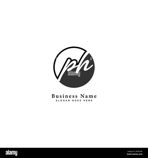 P H Ph Initial Letter Handwritten And Signature Vector Image Template