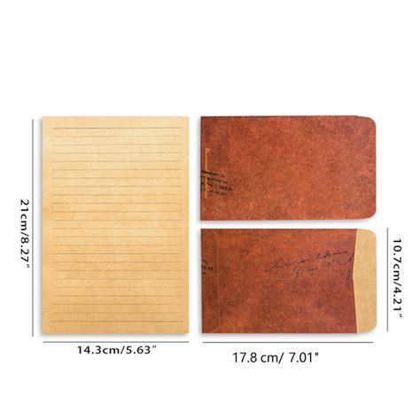 Badu Bg Старинни пликове 5 10 50 бр Творчески пликове от крафт хартия с хартия за писма Стикери