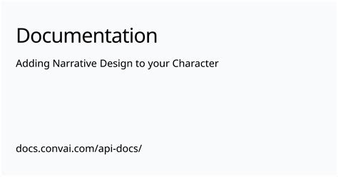 Adding Narrative Design To Your Character Convai Documentation