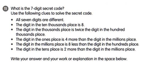 11 What Is The 7 Digit Secret Code Use The Following Clues To Solve