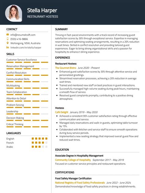 18 Hostess Resume Examples In 2025 Resumekraft