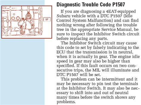 P0507 Idle Air Control System Rpm Higher Than Expected 1990 To Present Legacy Impreza
