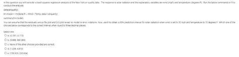 Solved In This Question You Will Consider A Least Squares