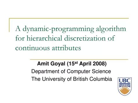 ppt a dynamic programming algorithm for hierarchical discretization