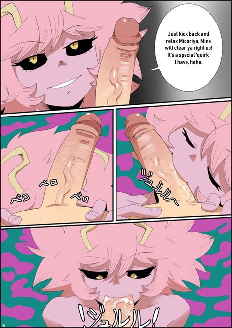 Rule 34 Comic English Text Fellatio Izuku Midoriya Mina Ashido My