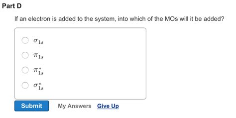 Solved The Following Is Part Of A Molecular Orbital