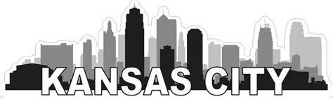10in X 3in Kansas City Skyline Sticker