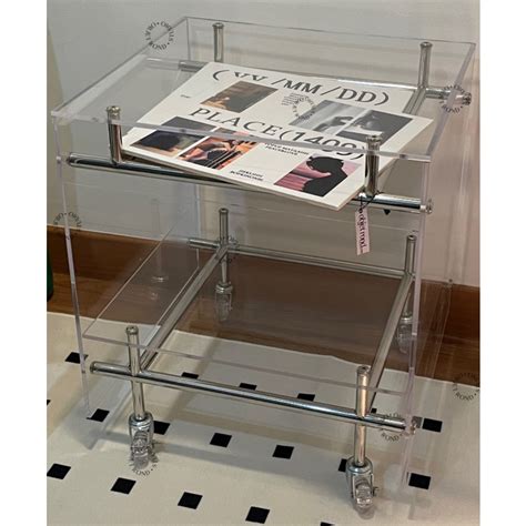 Jual Objet Rond Bauhaus Acrylic Trolley Table 2 Tier Meja Rak Display Plastic Aesthetic