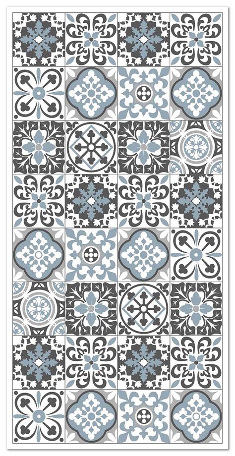 Panorama Tapis Vinyle Carreaux Ciments Cordoue Gris 60x200 Cm Tapis