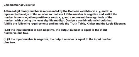 Solved Combinational Circuits A Three Digit Binary Number