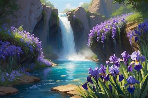 Iris Cascade Premium Ai Generated Image