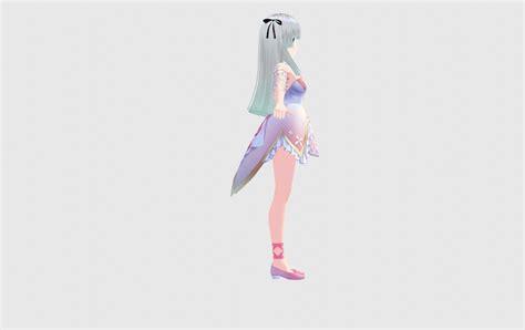 3d Model Rigged Serene Anime Girl 3d Vrm Vroid Vrchat Model Vr Ar