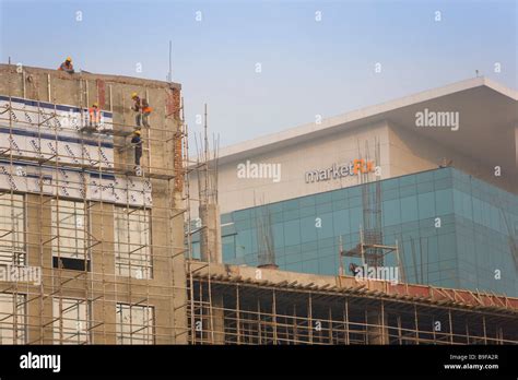 India Gurgaon Tech Center 50km From Delhi Working Progress Building