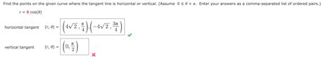 solved find the points on the given curve where the tangent