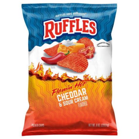 Ruffles Potato Chips Flamin Hot Cheddar And Sour Cream Flavored Smart