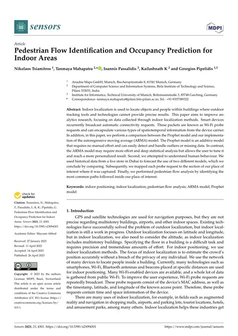 Pdf Pedestrian Flow Identification And Occupancy Prediction For