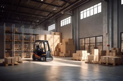Premium Ai Image Warehouse Loader Loading Cargo Pallets Generative Ai