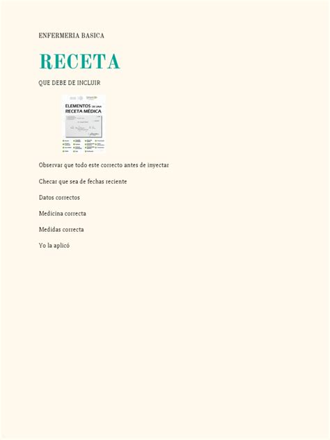 Partes De La Receta Pdf