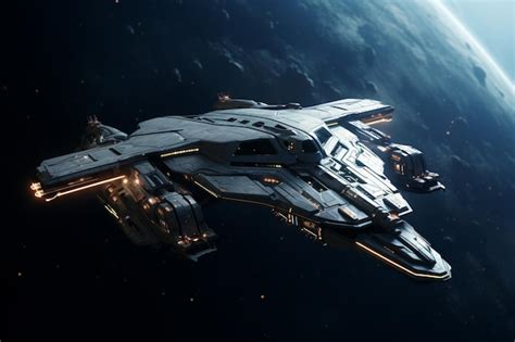 Premium Photo Futuristic Spaceships In Orbit