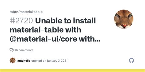 Unable To Install Material Table With Material Uicore With Npm 7 · Issue 2720 · Mbrnmaterial