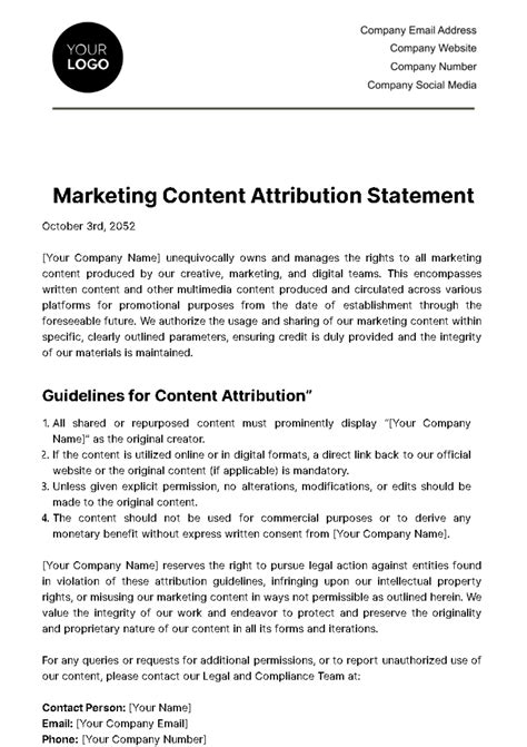 Free Marketing Content Attribution Statement Template To Edit Online Free Marketing Content Attribution Statement Template To Edit Online