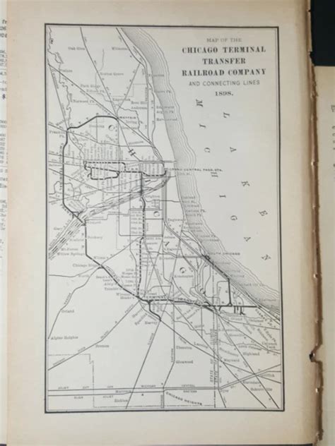 Original 1898 Train Report And Dated Map Chicago Terminal Transfer
