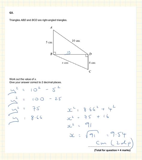 Topic Pythagoras Theorem Mr Wright Igcse Maths