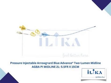 Pressure Injectable Arrowg Ard Blue Advance Two Lumen Midline Agba Pi Midline 2l 5 5fr X 15cm