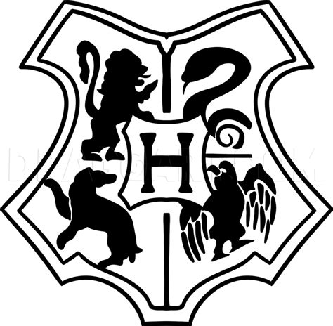 How To Draw The Hogwarts Crest Step By Step Drawing Guide By Dawn