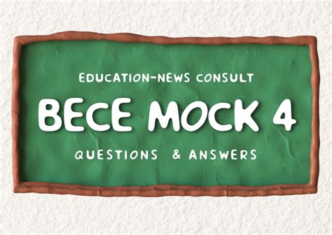 4th 2024 Bece Mock Exam Tough Questions Set 1 Buy Here