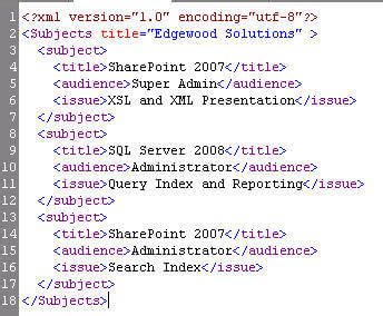 Using XML And XSL In SharePoint
