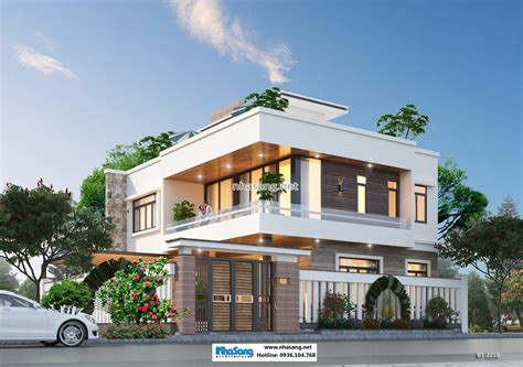Bản Vẽ Mẫu Biệt Thự 2 Tầng Hiện đại Mặt Tiền 13m X 113m Siêu Việt Bt2218