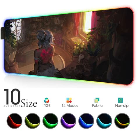 Sexy Girl Anime Mouse Pad Rgb Black Escritorio Gamer Accessories Large