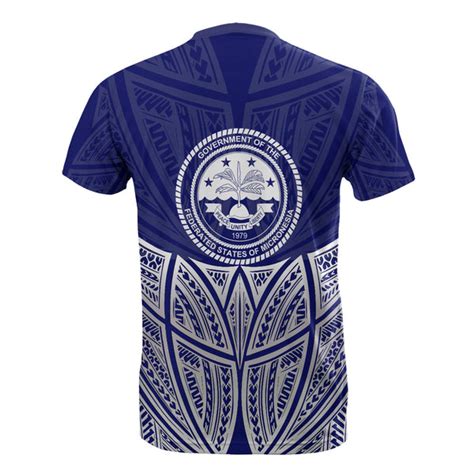 Federated States Of Micronesia Polynesian T Shirt Blue Pride Map And Seal