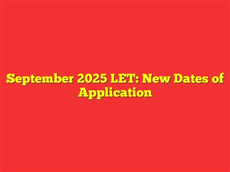 September 2025 Let New Dates Of Application Prc Board Exam Results 2025