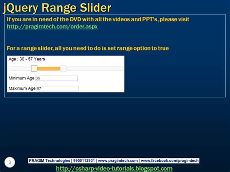 Sql Server Net And C Video Tutorial Jquery Range Slider