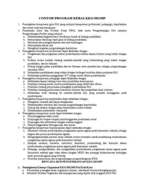 Contoh Program Kerja Kkg Pdf