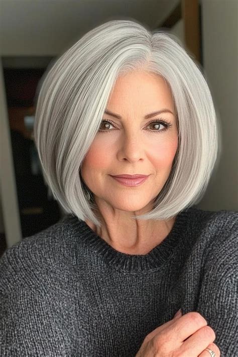 Grey Bob Hairstyles For Older Women